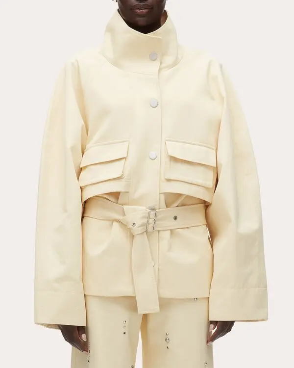 3.1 Phillip Lim Twill Belted Utility Coat - Yellow