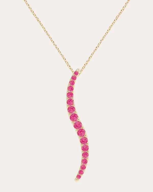 Natori Shangri-la 14k Gold Sapphire Pendant Necklace - Pink