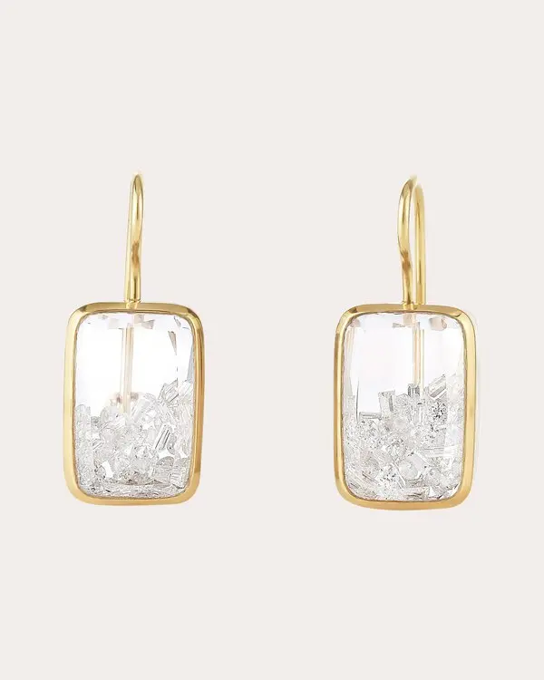 Moritz Glik Petite Ten Fourteen 18k Gold Crystal And Diamond Shaker Earrings - White