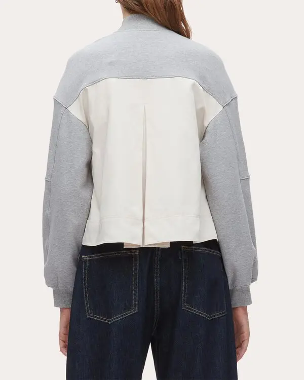 3.1 Phillip Lim French Terry Ripstop Combo Zip Track Jacket