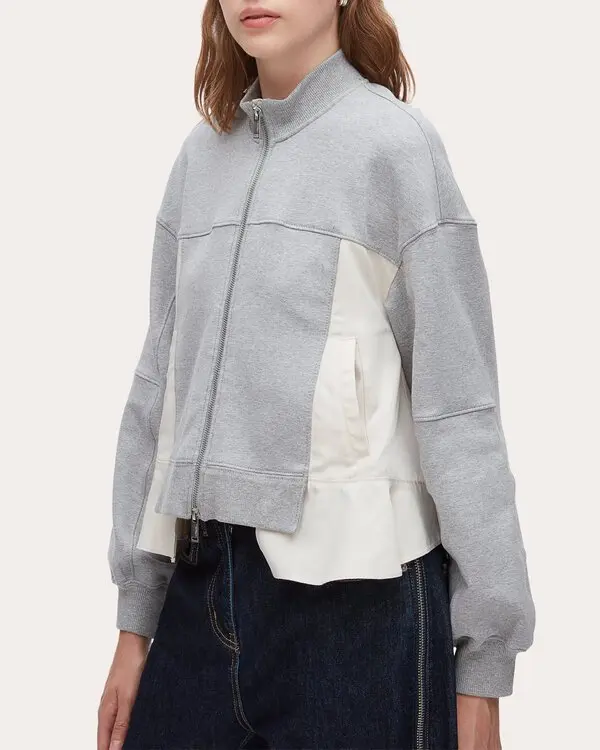 3.1 Phillip Lim French Terry Ripstop Combo Zip Track Jacket