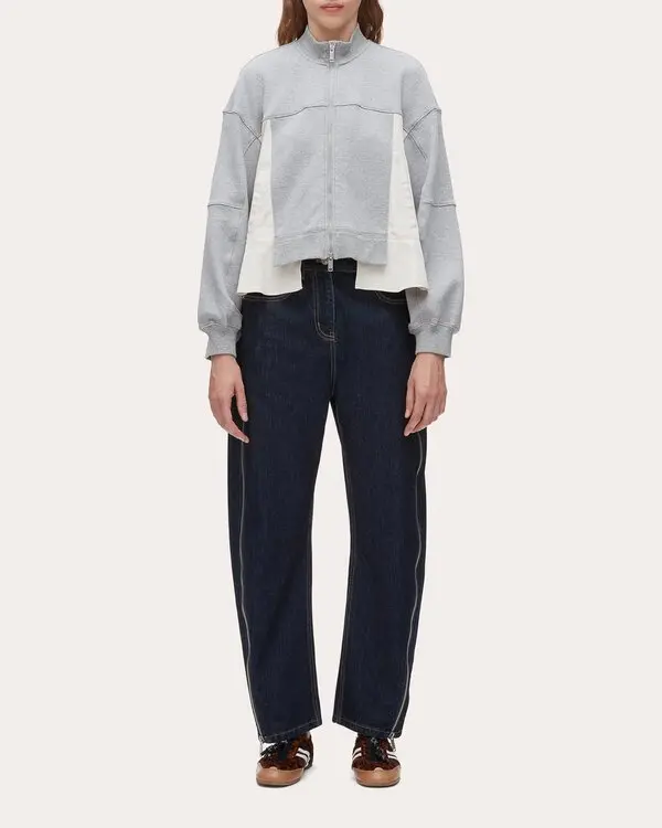 3.1 Phillip Lim French Terry Ripstop Combo Zip Track Jacket