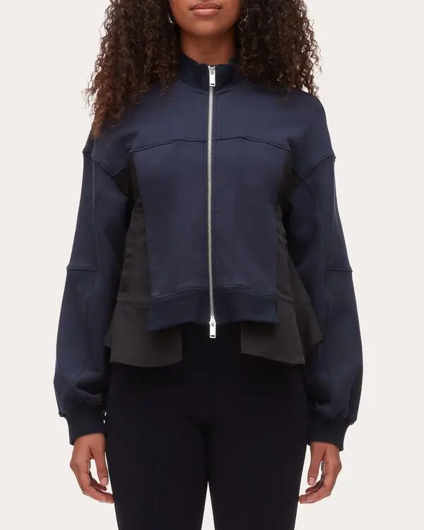 3.1 Phillip Lim French Terry Ripstop Combo Zip Track Jacket
