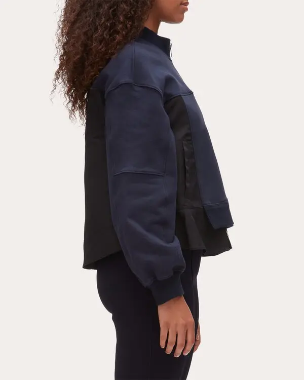 3.1 Phillip Lim French Terry Ripstop Combo Zip Track Jacket