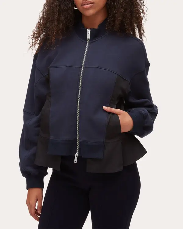3.1 Phillip Lim French Terry Ripstop Combo Zip Track Jacket