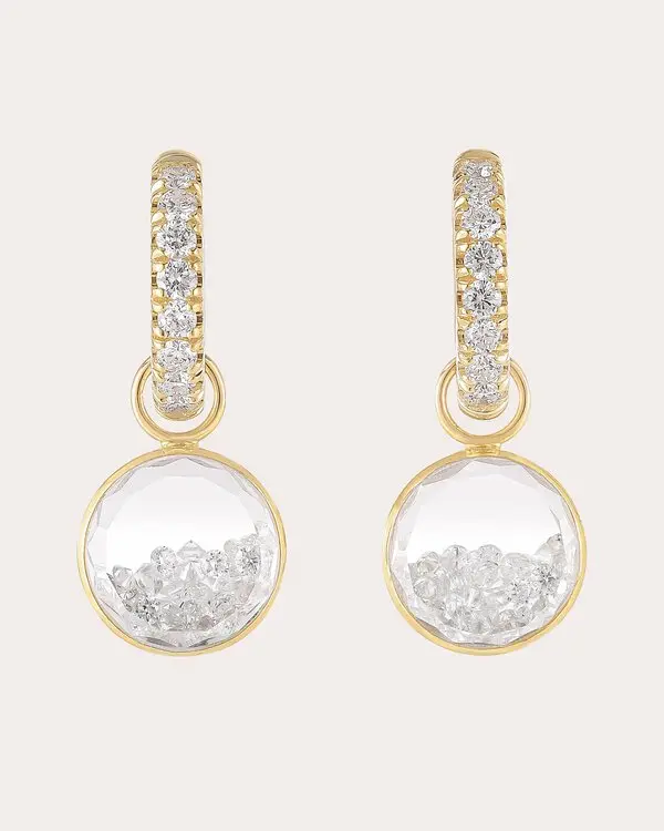 Moritz Glik Gala 18k Gold Crystal And Diamond Shaker Hoop Earrings - White