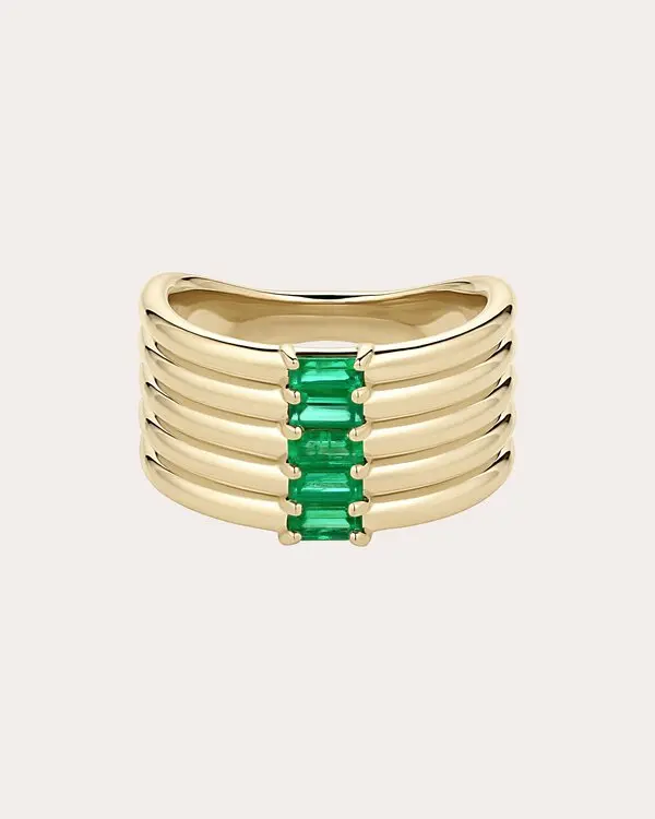PARKFORD Emerald And 14k Gold Revival Stacked Band Ring - Green