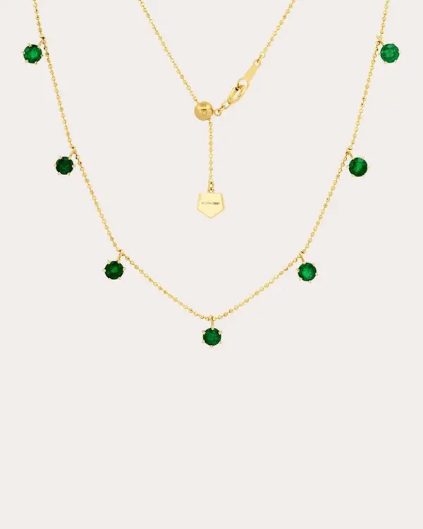GRAZIELA Floating Emerald Necklace - Green