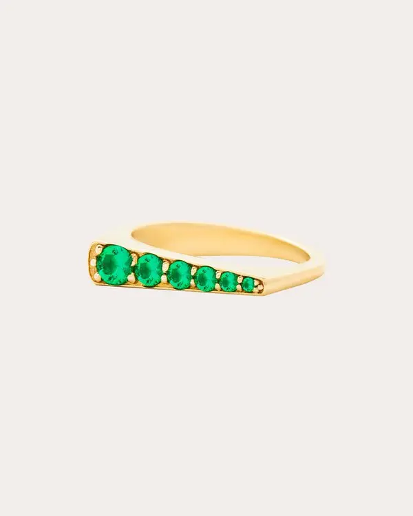 CAMPBELL + CHARLOTTE Emerald And 14k Gold Stackable Ring
