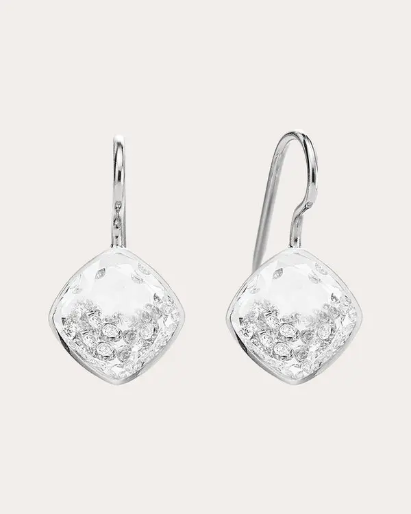 Moritz Glik Diamond And 18k Gold Naipe Shaker Drop Earrings - White