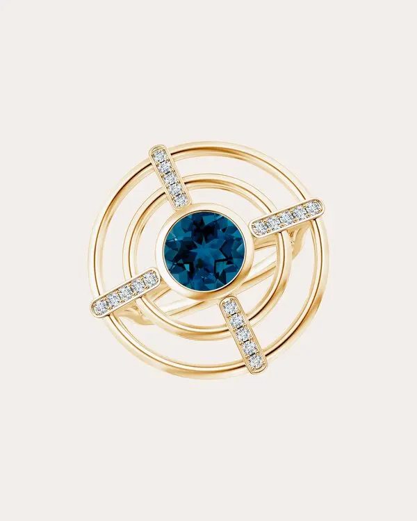 Natori 14k Topaz And Diamond Bar Ring - Gold