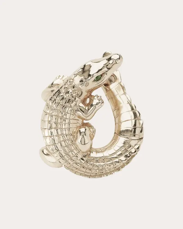 BIBI VAN DER VELDEN Alligator Twist Earring - Silver