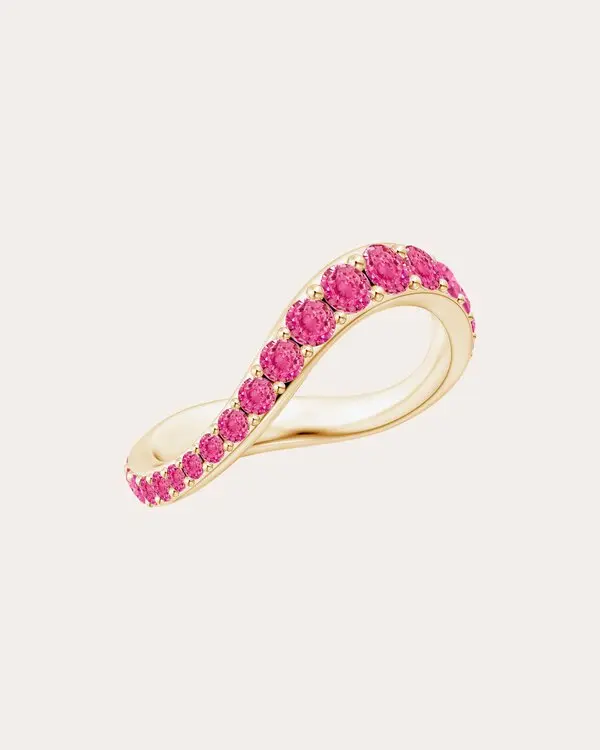 Natori Shangri-la 14k Gold Sapphire Ring - Pink