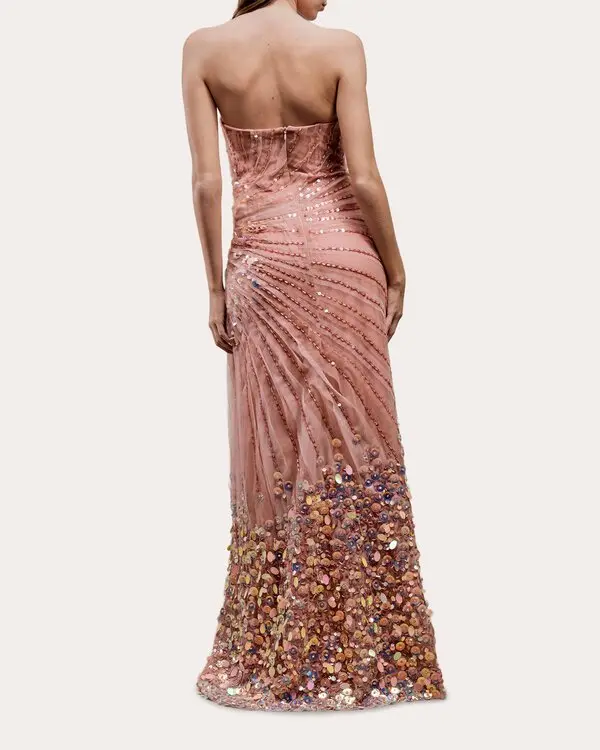 Francisco Arce Myka Embellished Tulle Strapless Gown