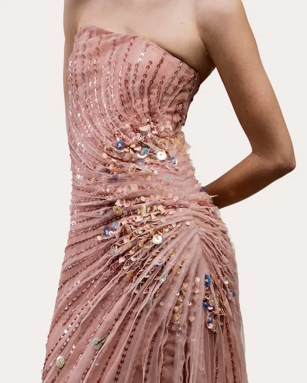 Francisco Arce Myka Embellished Tulle Strapless Gown