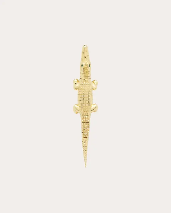 BIBI VAN DER VELDEN Tsavorite & 18k Alligator Bite Drop Earring - Gold
