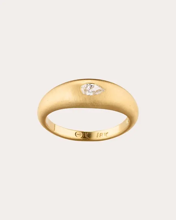 ELIZABETH MOORE Diamond & 18k Teardrop Ring