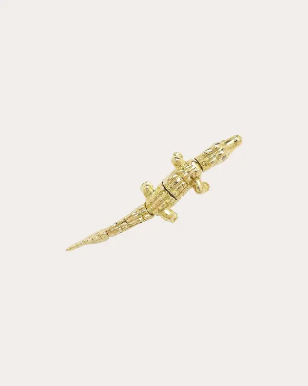 BIBI VAN DER VELDEN Diamond And 18k Alligator Drop Earring - Gold