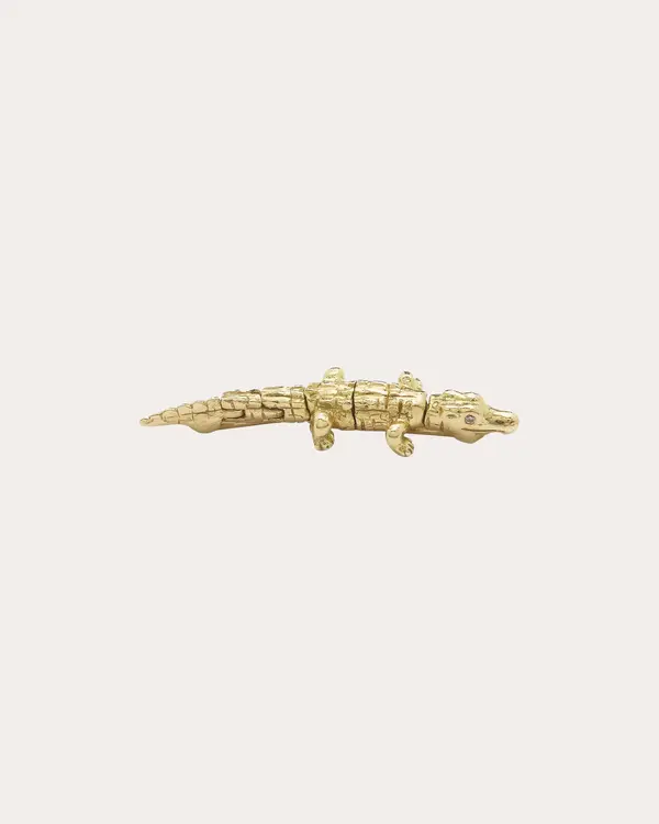 BIBI VAN DER VELDEN Diamond And 18k Alligator Drop Earring - Gold