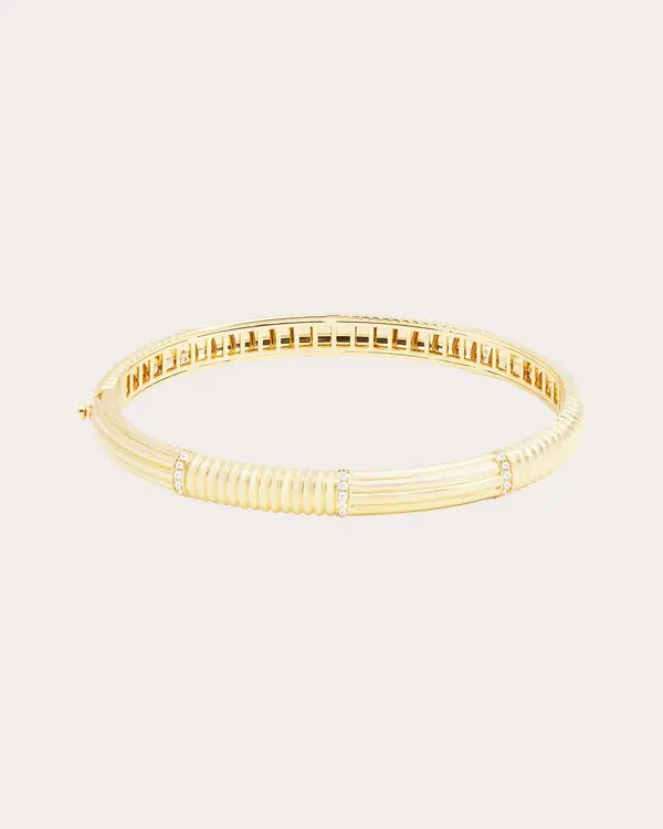 CAMPBELL + CHARLOTTE Diamond & 14k Found Ribbed Bracelet - Gold