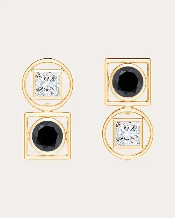 Natori Infinity 14k Diamond Asymmetric Stud Earrings - Gold