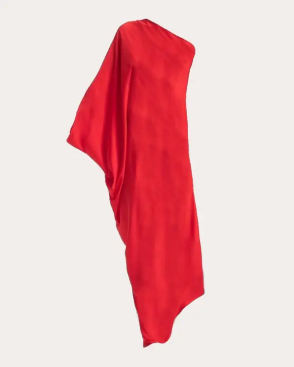 Francisco Arce Rok Silk Chiffon Asymmetric Cape Gown