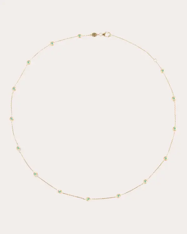 CAMPBELL + CHARLOTTE Emerald & 14k Evolve Station Necklace - Gold