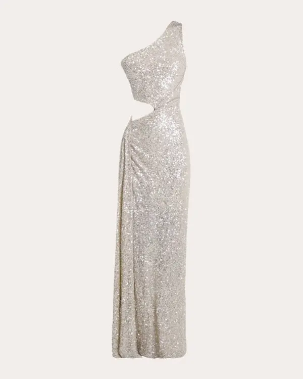 Francisco Arce Azel Sequin Asymmetric Gown