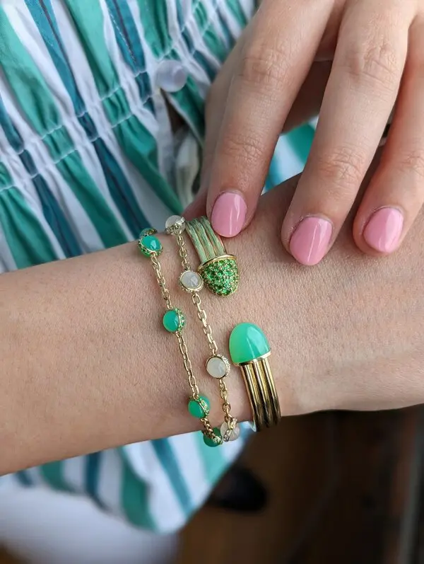 CAMPBELL + CHARLOTTE Chrysoprase & Tsavorite Station Bracelet