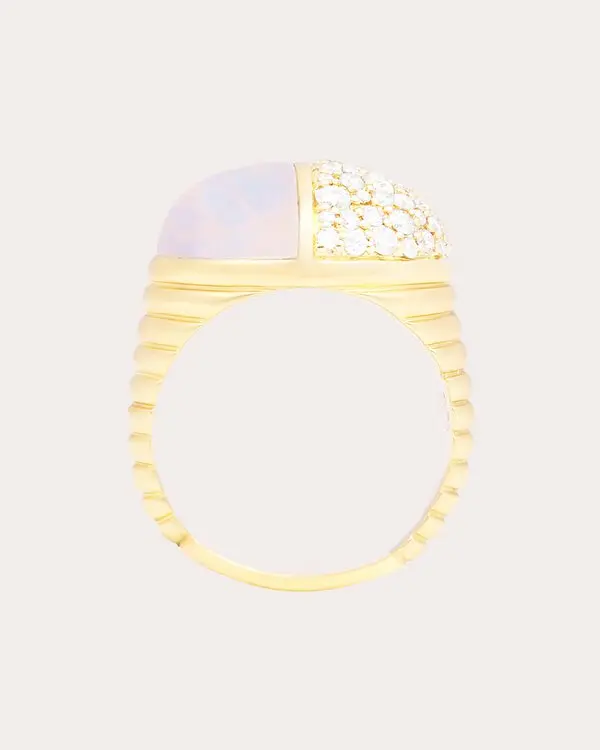 CAMPBELL + CHARLOTTE Diamond And Moonstone Ring - Gold