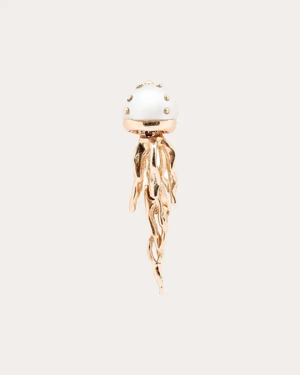 BIBI VAN DER VELDEN Akoya Pearl & 18k Rose Gold Mini Jellyfish Stud Earring - Rose Gold/white