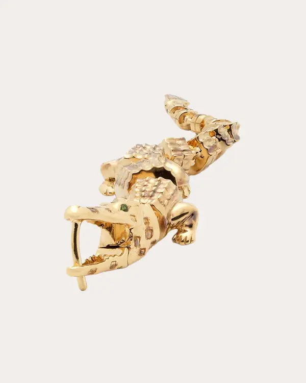 BIBI VAN DER VELDEN 18k Alligator Vertebrae Drop Earring - Gold