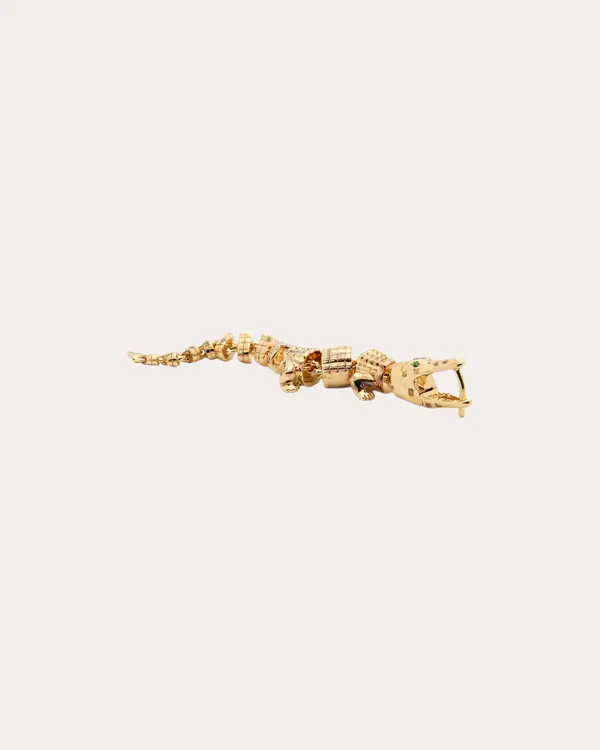 BIBI VAN DER VELDEN 18k Alligator Vertebrae Drop Earring - Gold