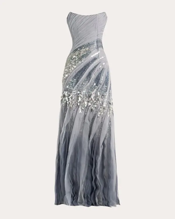 Francisco Arce Sora Embellished Bias Tulle Gown