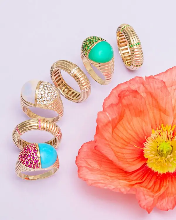 CAMPBELL + CHARLOTTE Pink Sapphire And Turquoise Ring - Blue