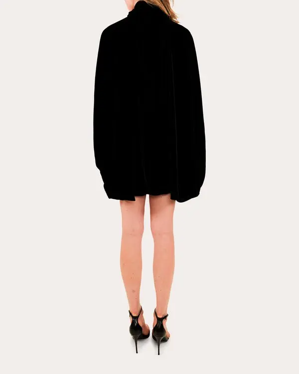 Azeeza Emlyn Velvet Tie-neck Mini Dress