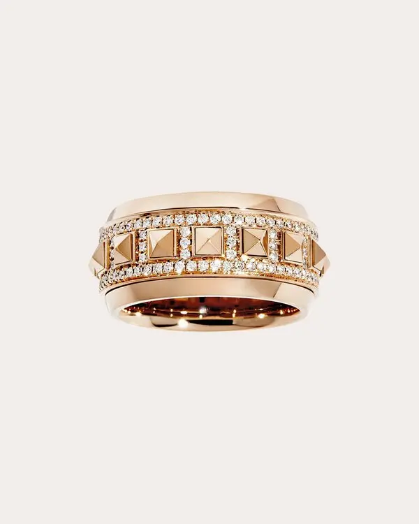 STATEMENT Rockaway 18k Gold Diamond Spinner Ring - Pink