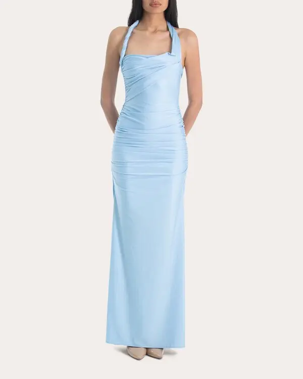Francisco Arce Vira Gathered Halter Gown