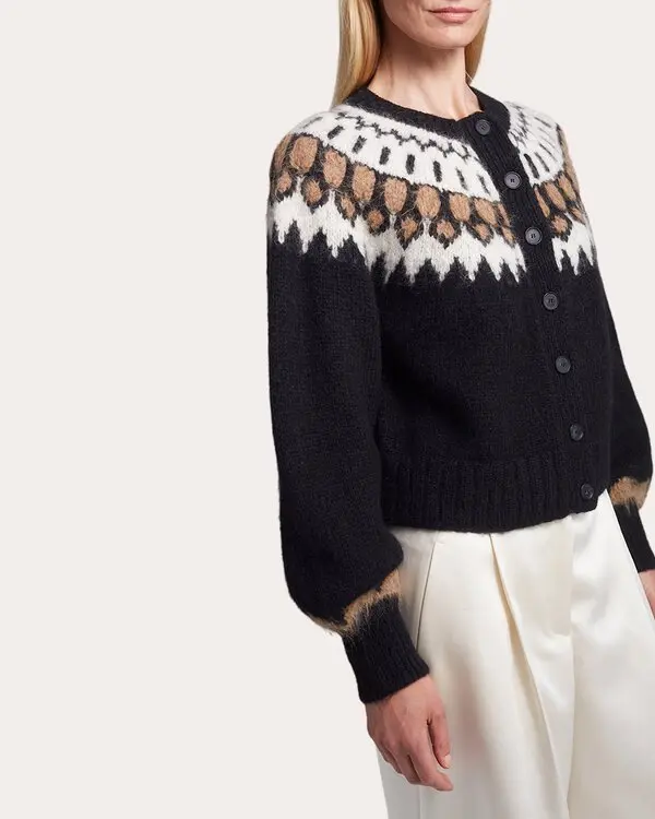 Eleven Six Starla Fair Isle Alpaca Wool Cardigan