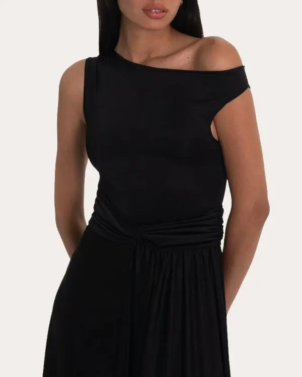 Francisco Arce Geneve Ruched Jersey Asymmetric Gown
