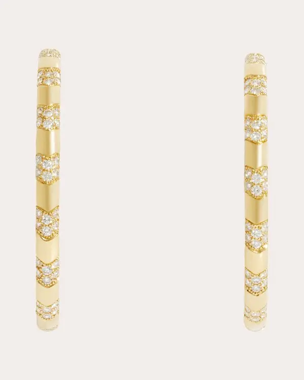 STATEMENT Diamond And 18k Reptile Hoop Earrings - Gold