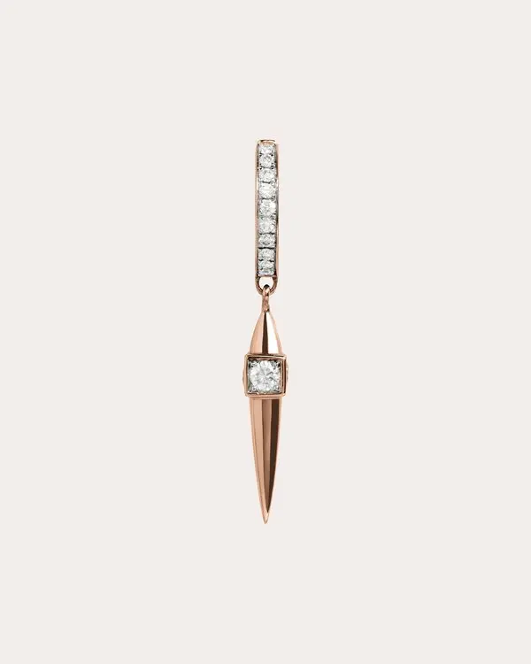 STATEMENT Rockaway 18k Gold Diamond Single Earring - Pink