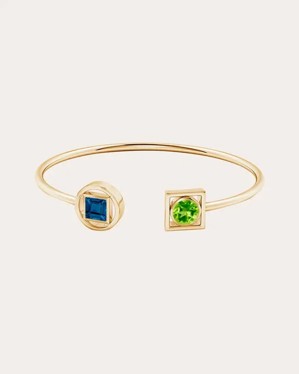 Natori Infinity 14k Peridot And Topaz Bangle - Gold