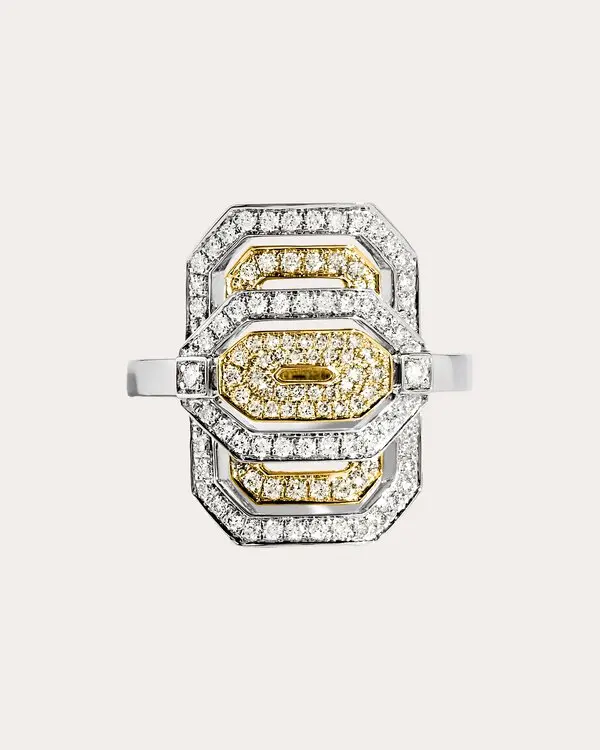STATEMENT Diamond Petite My Way Ring - Yellow Gold/white Gold