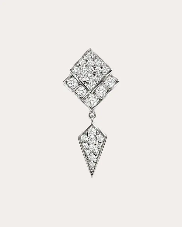 STATEMENT Stairway Rhodium-plated Sterling Diamond Single Earring - Silver