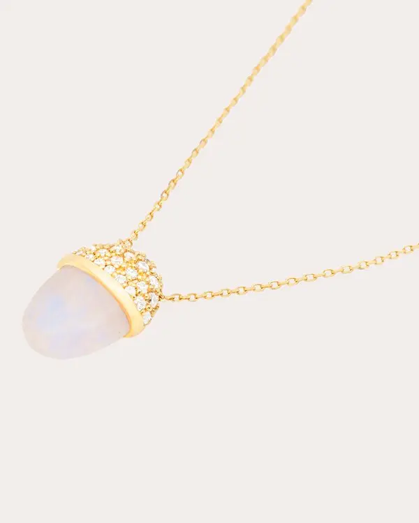 CAMPBELL + CHARLOTTE Diamond And Moonstone Pendant Necklace