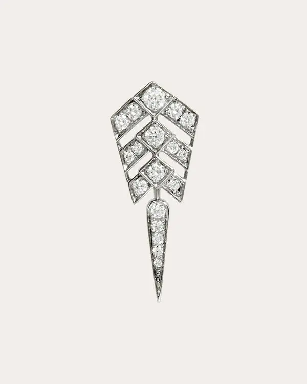 STATEMENT Stairway S Rhodium-plated Sterling Diamond Single Earring - Silver