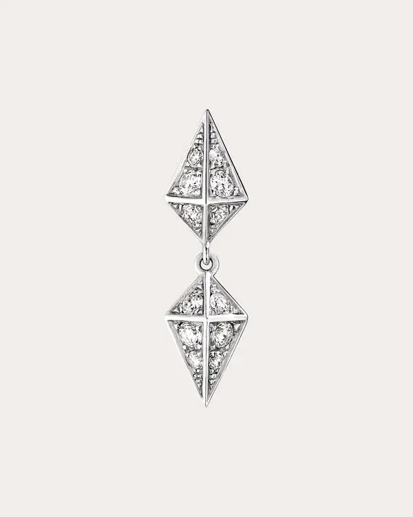 STATEMENT Rockaway Rhodium-plated Diamond Single Earring - Silver