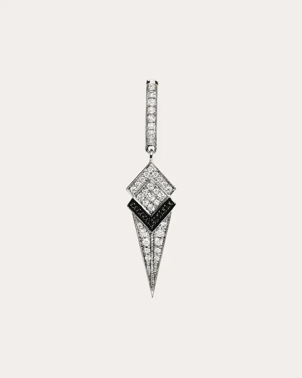 STATEMENT Stairway Rhodium-plated Sterling Diamond Single Earring - Silver
