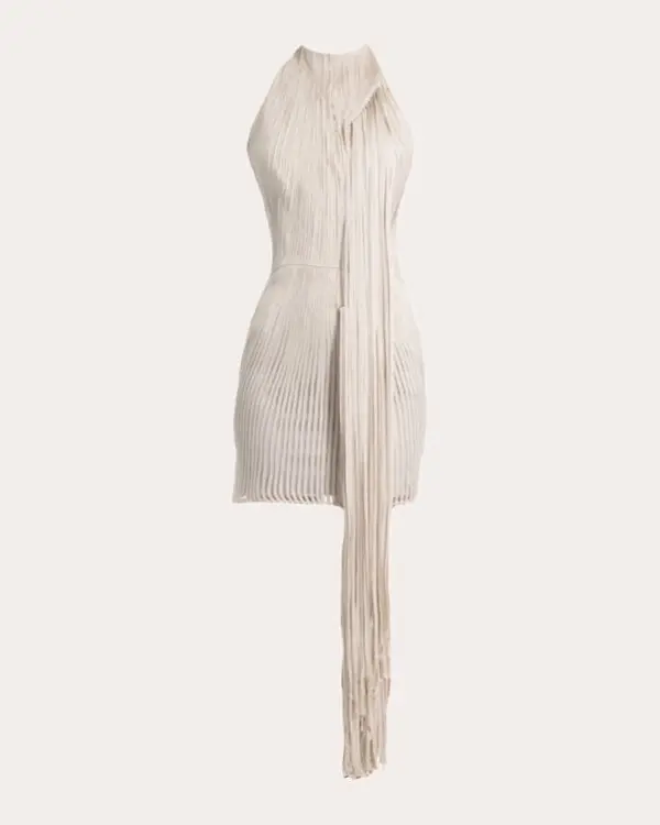 Francisco Arce Lior Silk Fringe Mini Dress